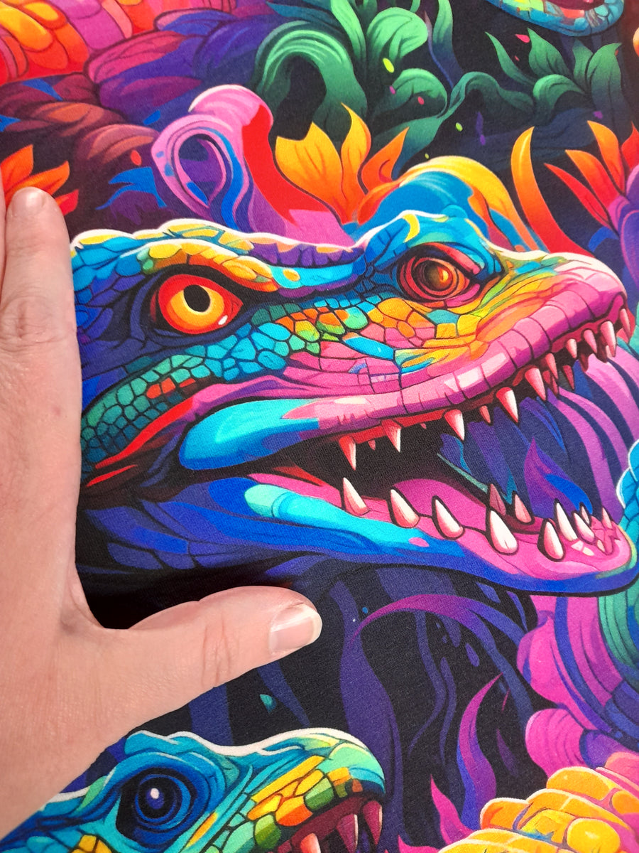 Rainbow lizard jersey – Rockstar Fabrics