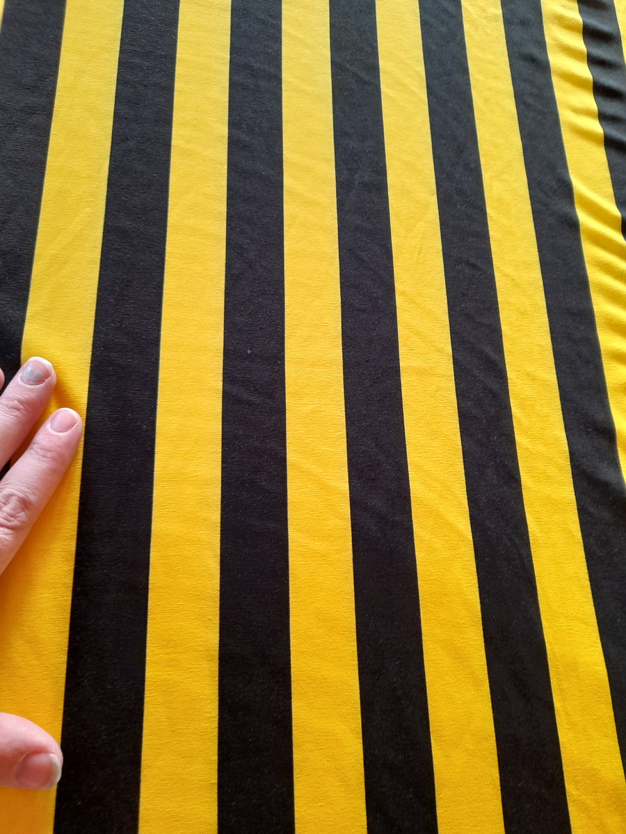Bumblebee vertical stripe jersey – Rockstar Fabrics